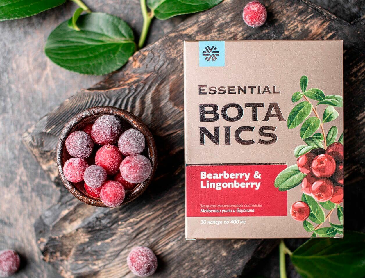 Медвежьи ушки и брусника Essential Botanics,30 капсул
