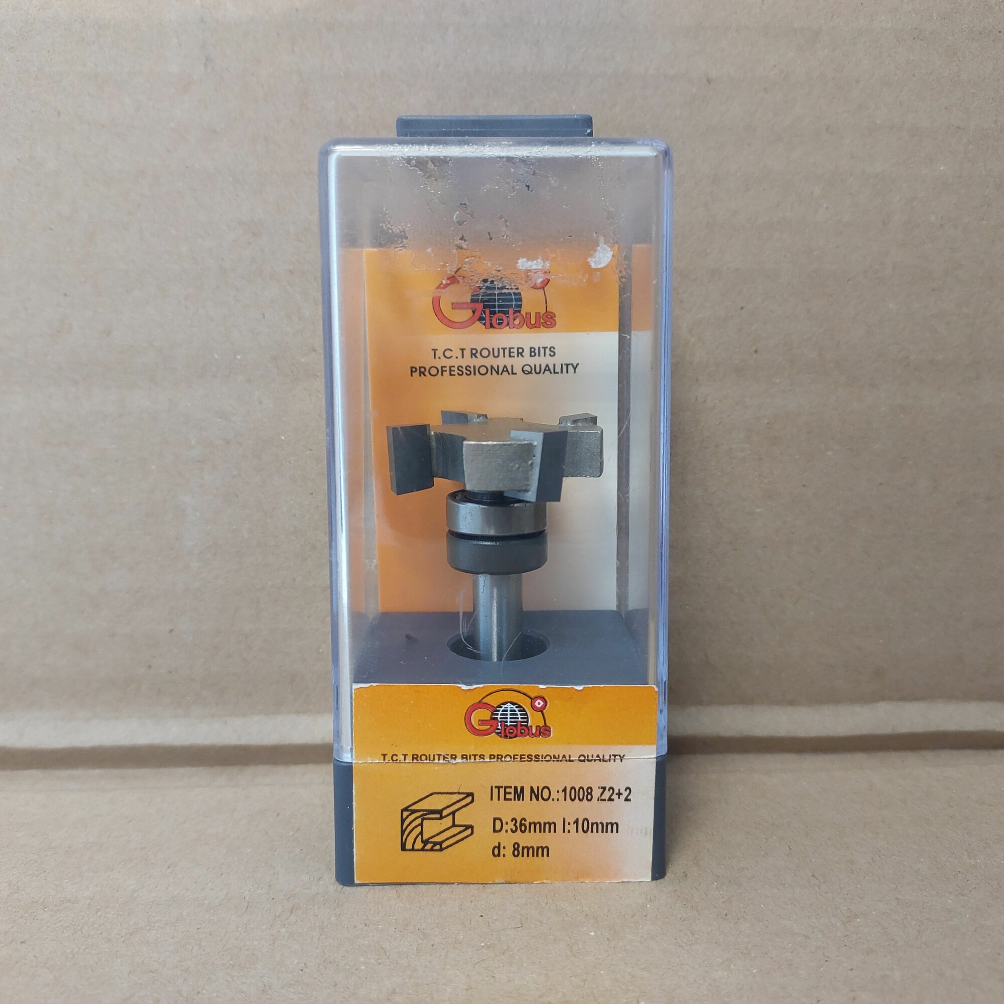 Фреза Фальцевая с верхним подшипником Глобус 1008 D:36mm I:10mm d:8mm Z2+2