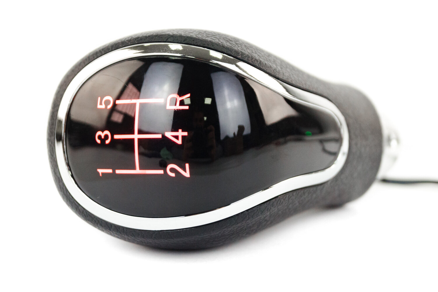 Ручка КПП Sal-Man в стиле Весты хром с красной подсветкой для Лада Гранта, Гранта FL, Калина 2, Приора 2, Веста, Датсун с тросовым приводом