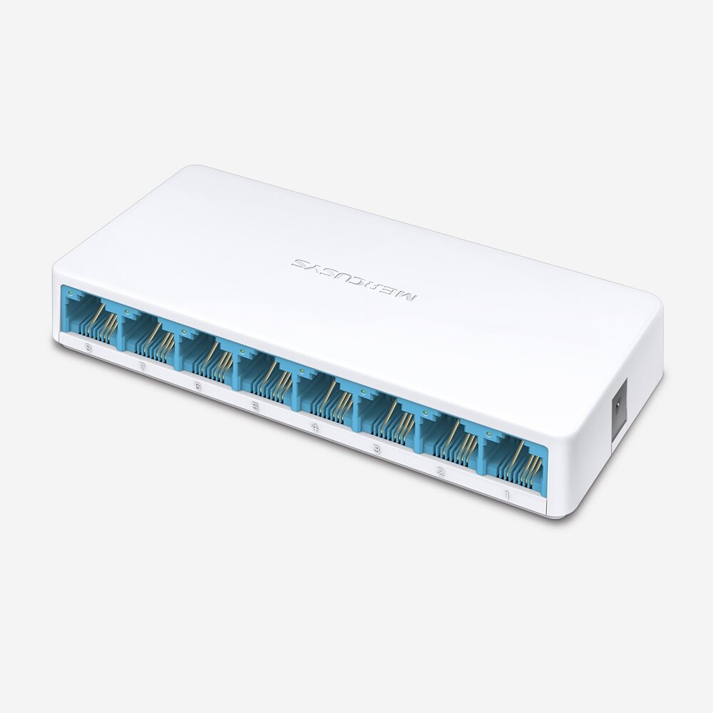 Коммутатор Mercusys MS108, 8 LAN-портов, 100 Мбит/c, неуправляемый — фото 1