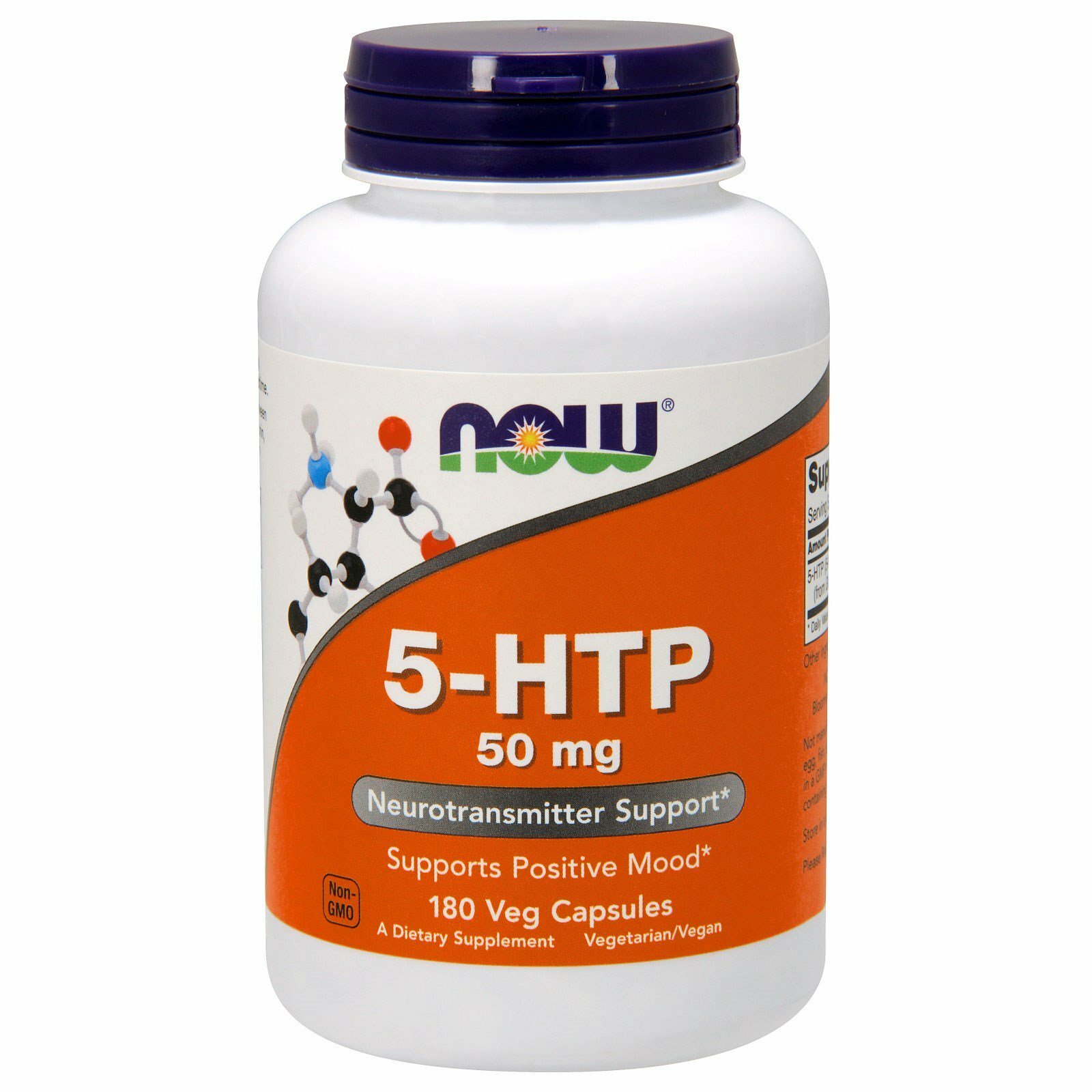 Now Foods 5-HTP 50 мг, 180 капсул, для улучшения настроения и сна