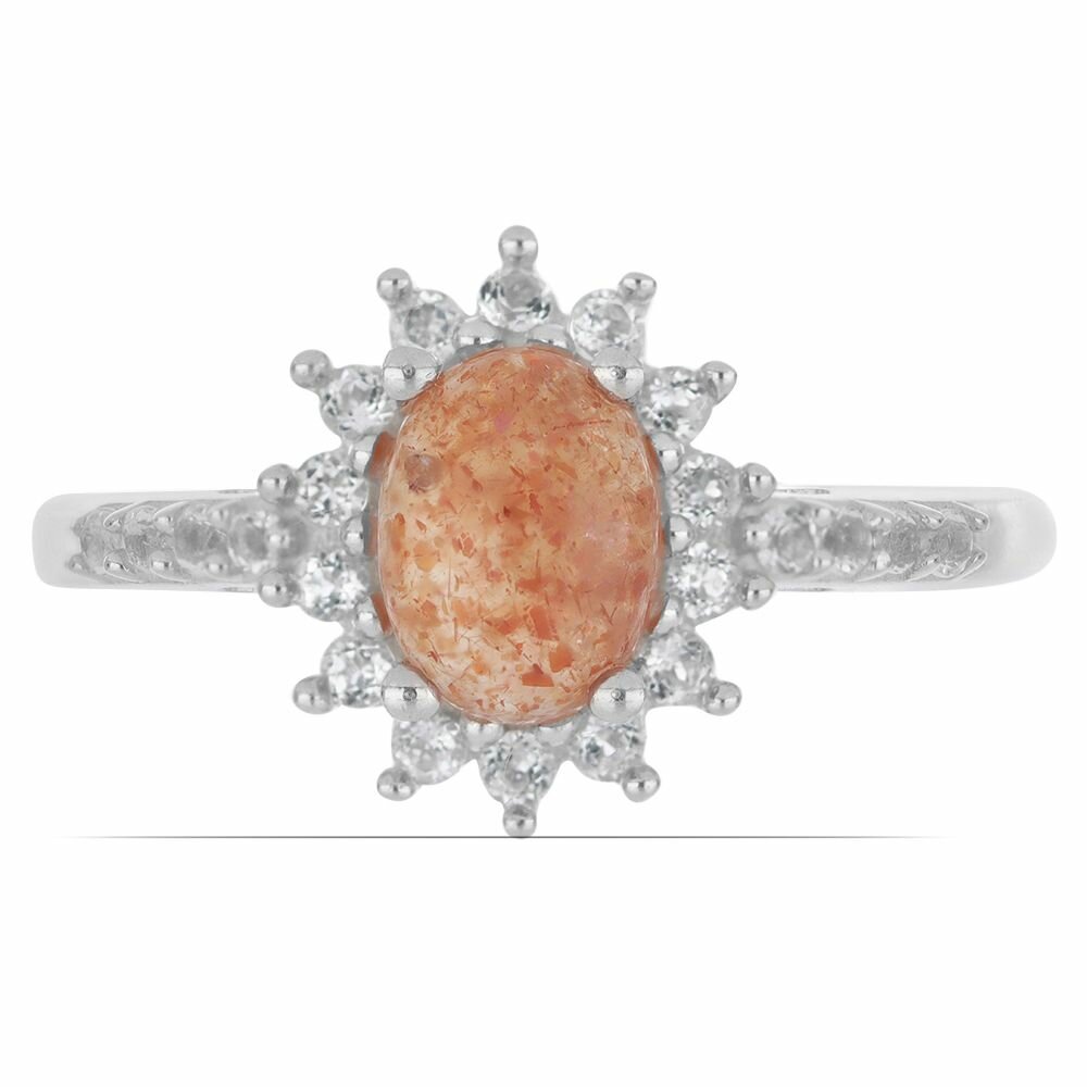 Кольцо тонкое, серебро, 925 проба, родирование, топаз