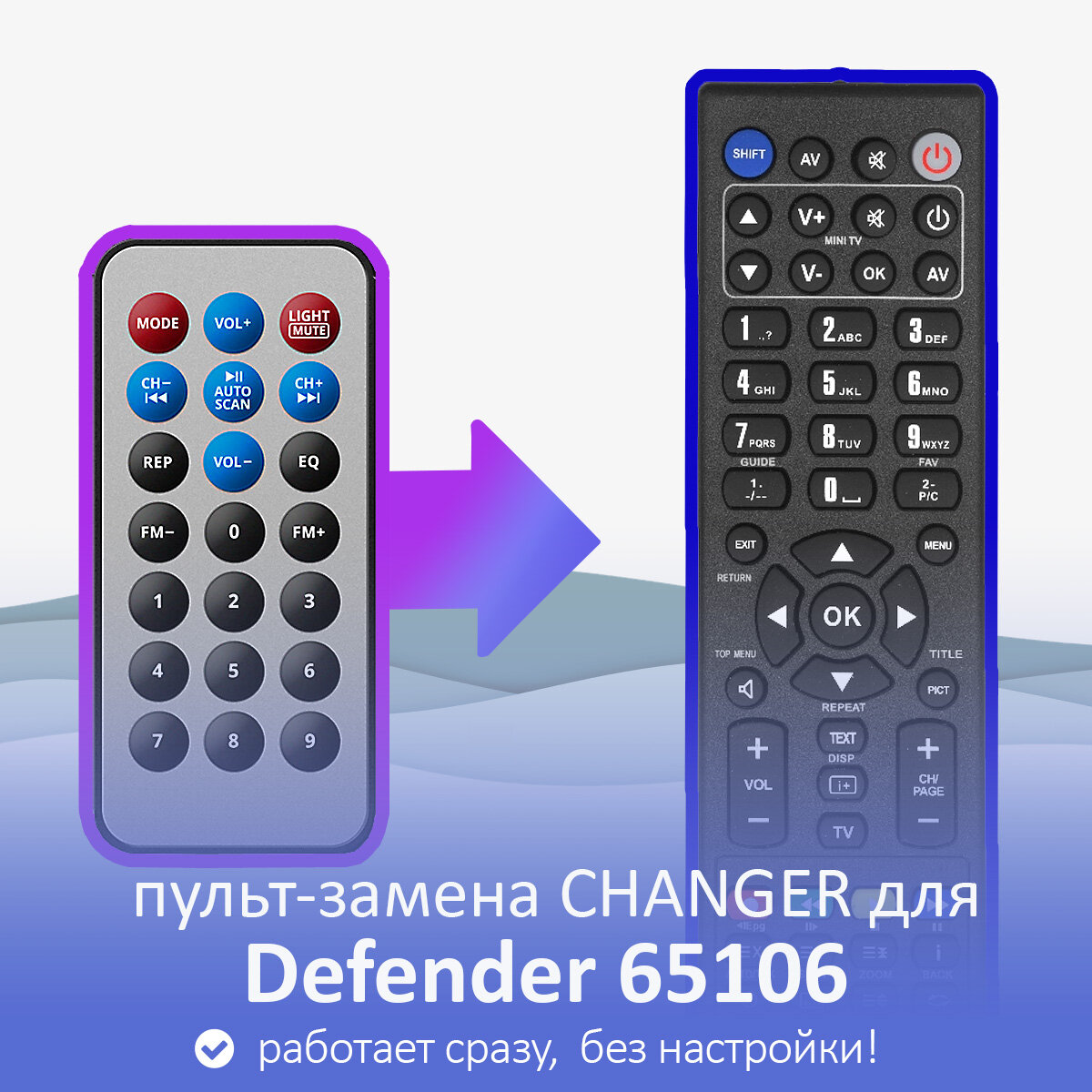 Пульт-замена для Defender G106