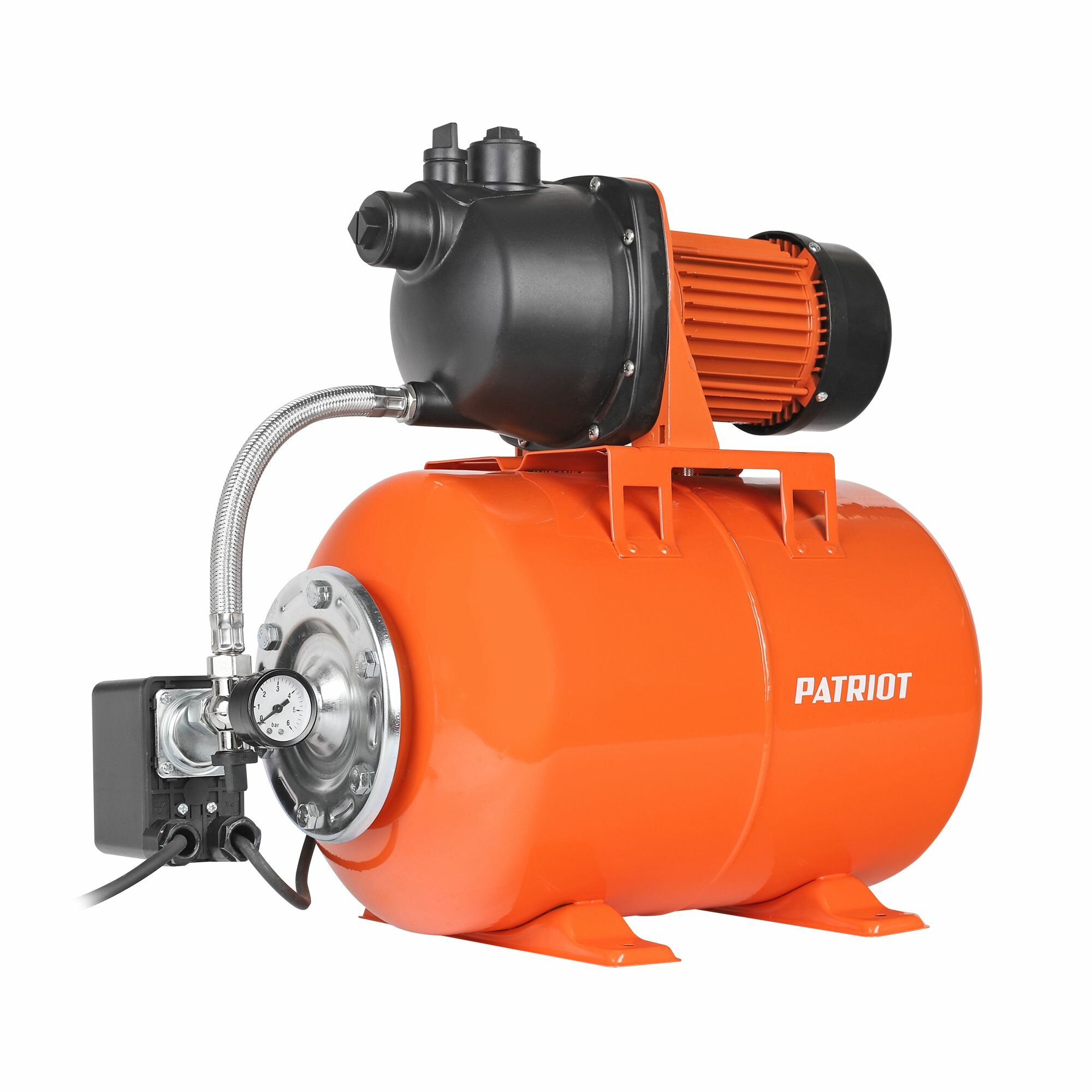 Насосная станция PATRIOT PW 850-24 P, насосная часть - пластик, бак 24 л, 850 Вт, 3000 л/час.