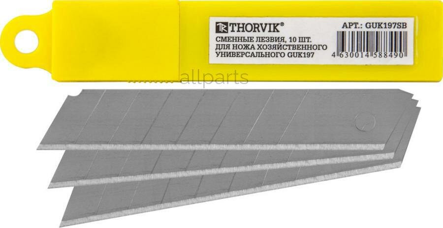 THORVIK GUK197SB Сменные лезвия для ножа хозяйственного универсального GUK197, 10 шт.