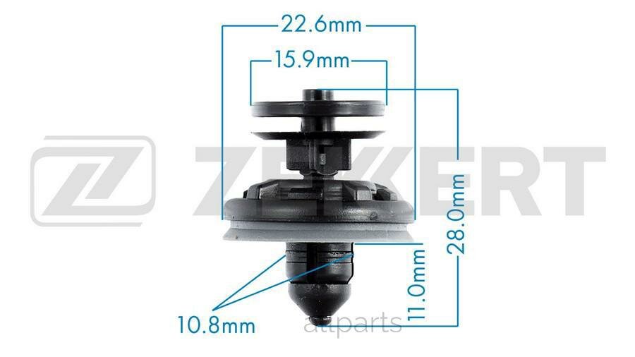 ZEKKERT BE-2489 Клипса крепёжная VAG (миним. кол-во заказа 10 шт)
