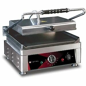 Гриль контактный Tatra TCG 3627 RS, чугун, 2.5 кВт, верхняя рифлёная, нижняя гладкая поверхность, 360х270 мм.