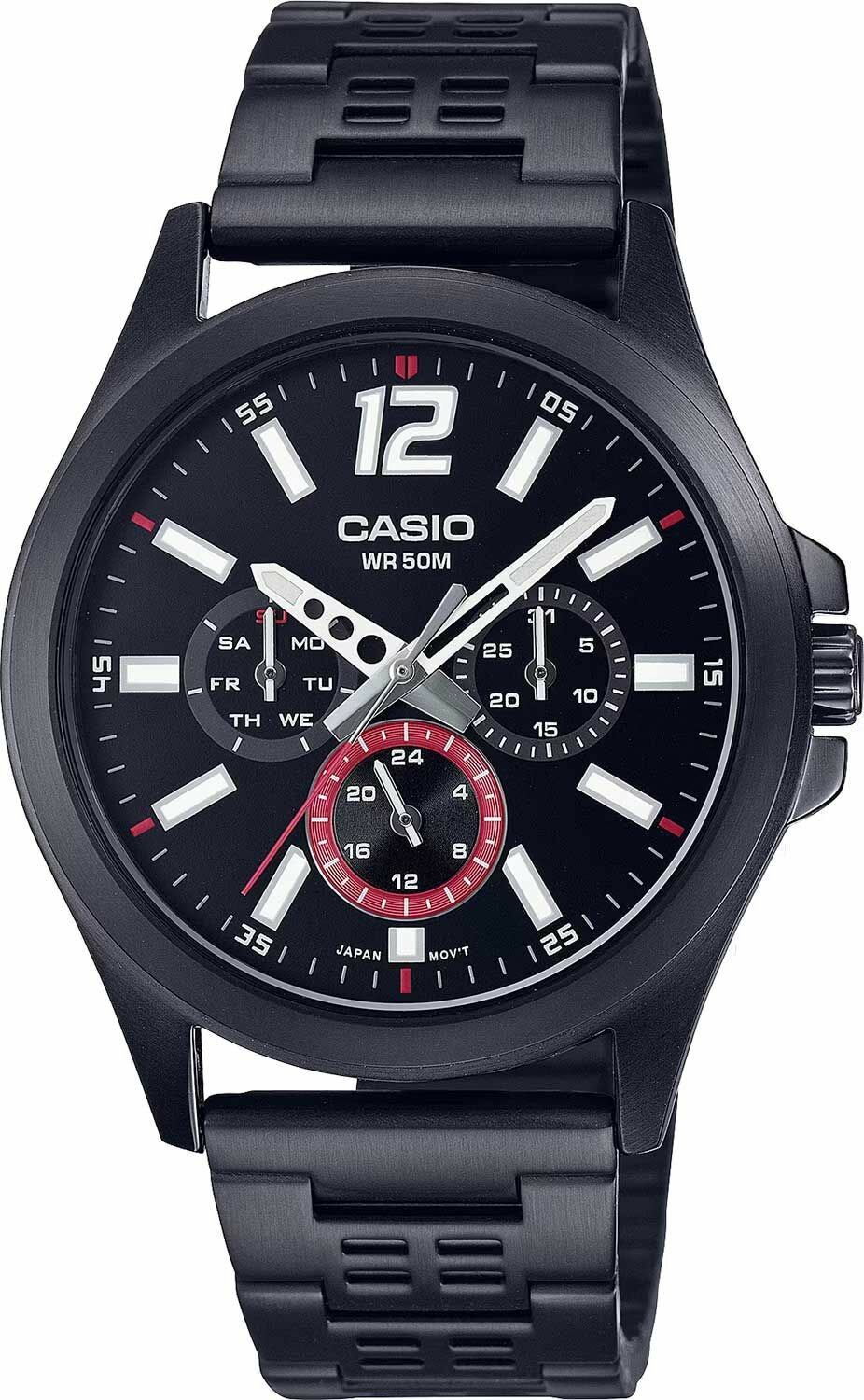 Наручные часы CASIO, черный, красный, белый — фото 1