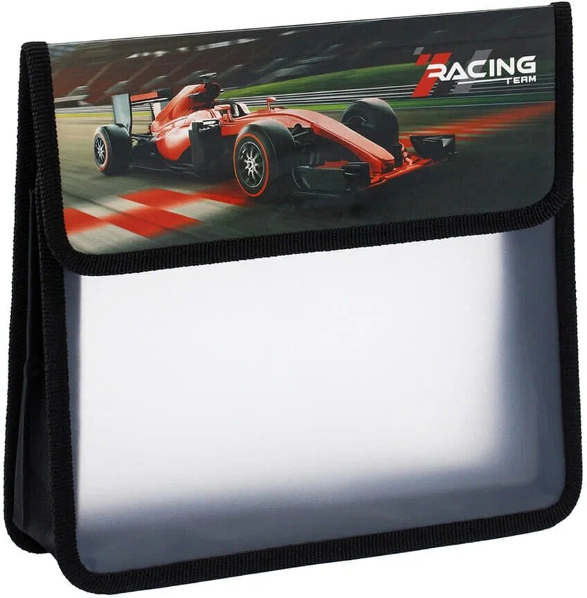 Папка для тетрадей 2 отделения, А5, ArtSpace "Racing Team", 230*215*40мм, пластик, на липучке