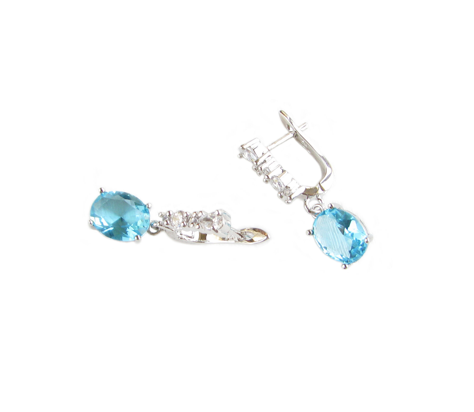 Серьги с подвесками, фианит