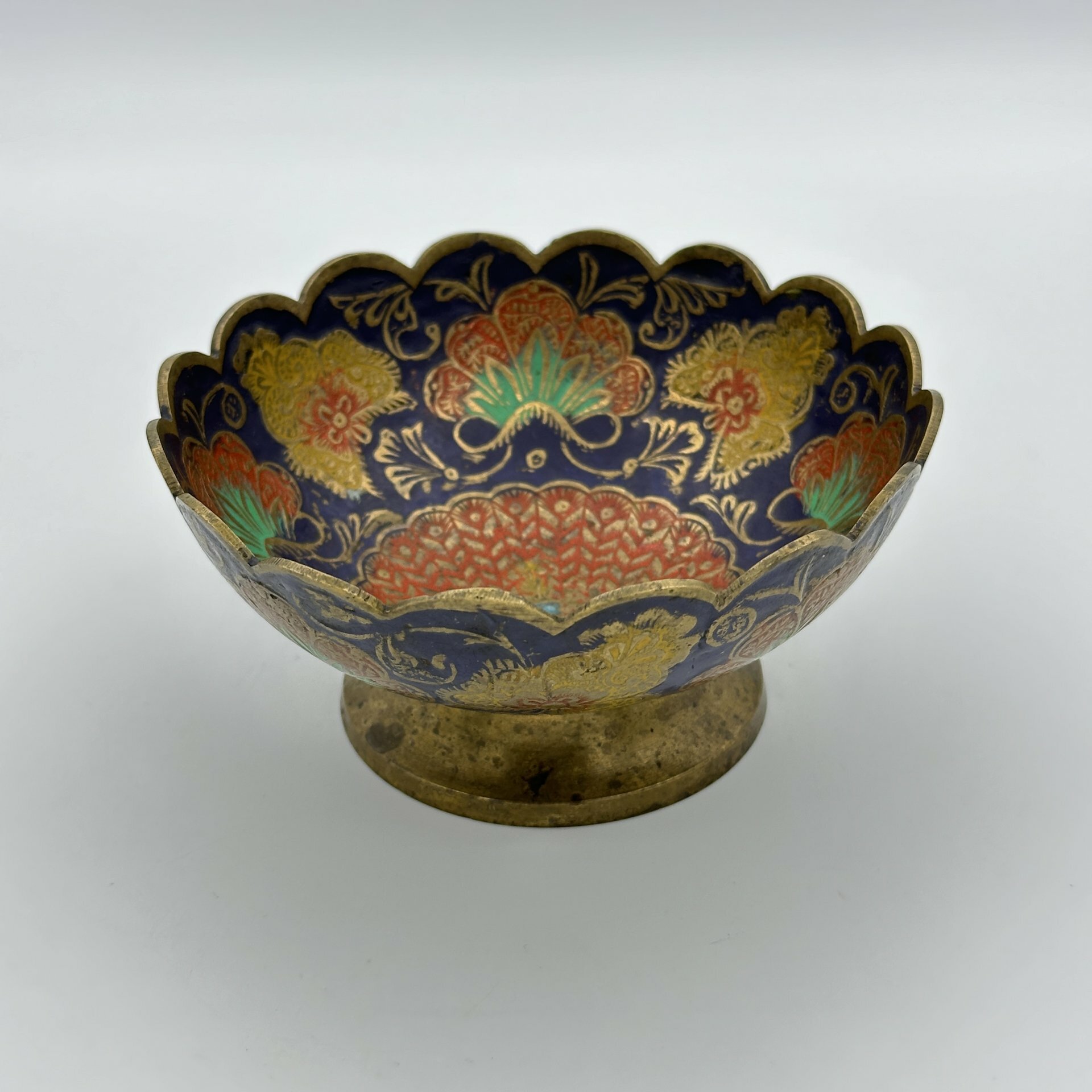 Конфетница "Павлин", латунь, эмалевые краски, Индия, 1960-1990 гг.