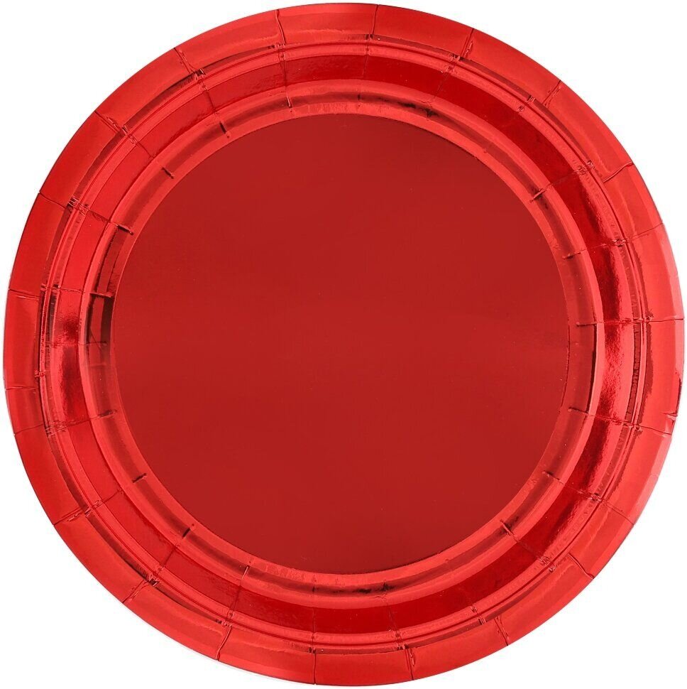 Тарелки (9'/23 см) Красный, Металлик, 6 шт.