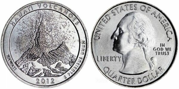 США 25 центов 2012 Квотеры Парки США 14 - Гавайские вулканы