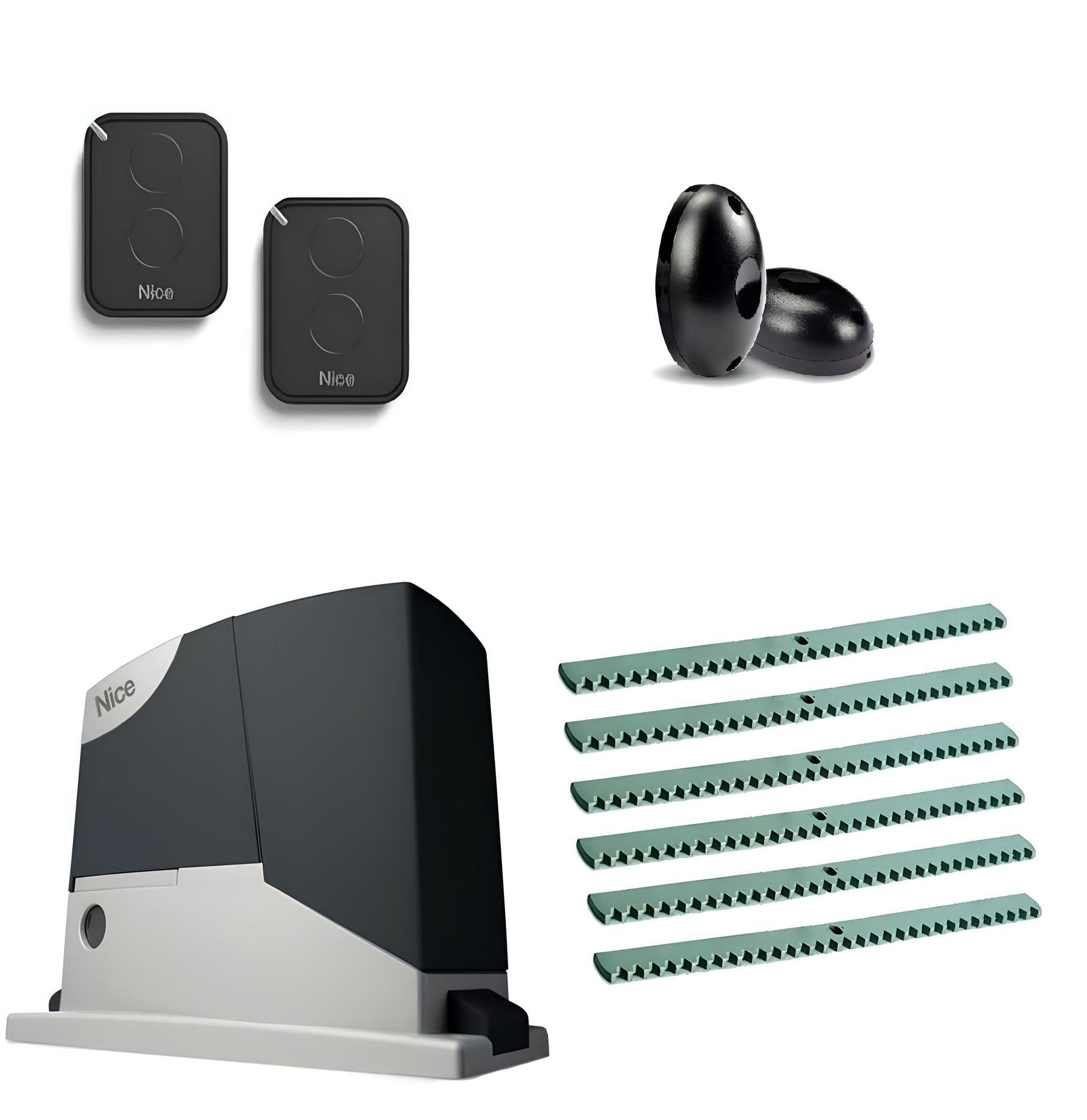 Автоматика для откатных ворот RD400KCE FK6, комплект: привод, фотоэлементы, 2 пульта, 6 реек