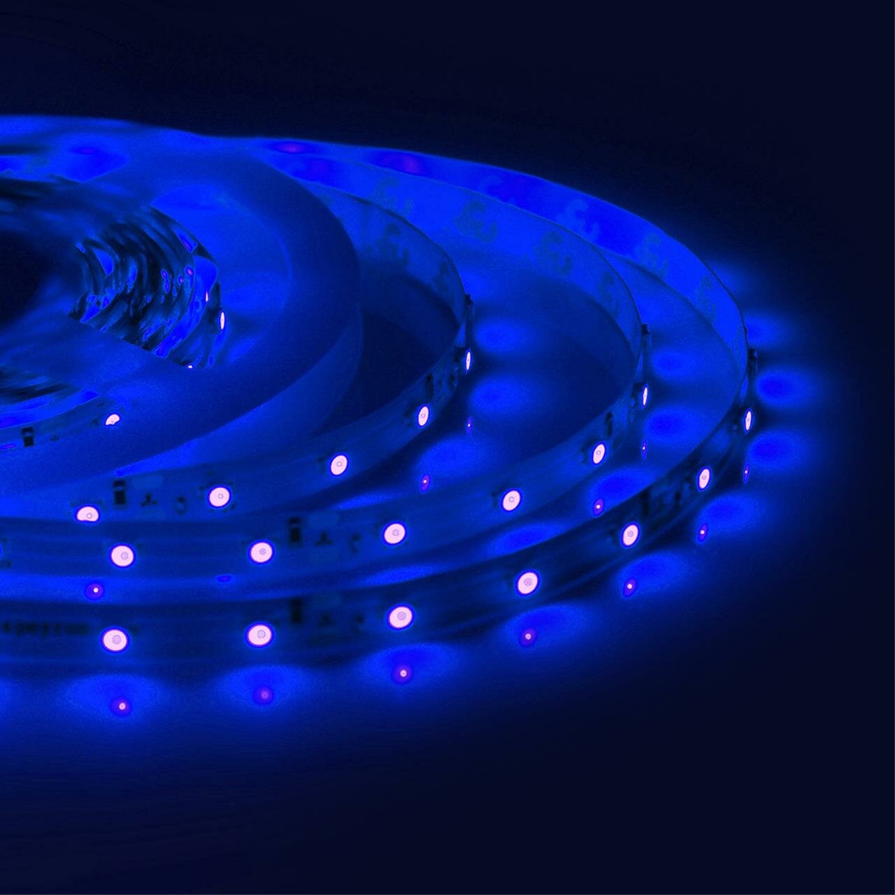 00-84 Светодиодная лента 12В, 4,8Вт м, smd3528, 60д м, IP67(нано), ширина подложки 8мм, 5м, синий