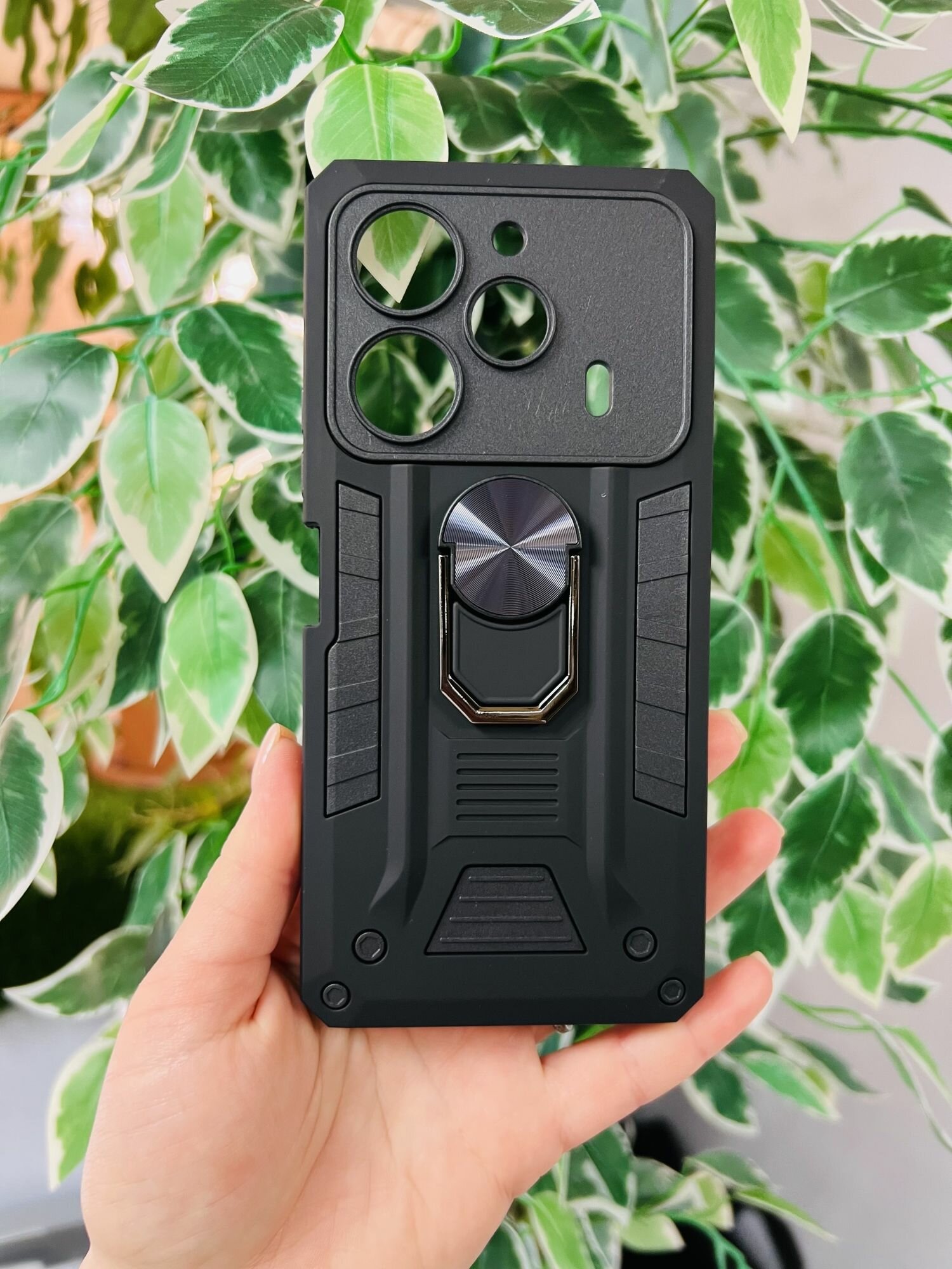 Чехол противоударный military для Tecno Pova 6 и Tecno Pova 6 Pro / Техно Пова 6 и Техно Пова 6 Про (Черный)