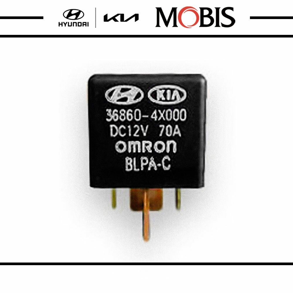 Реле свечей накаливания для Hyundai Elantra, Genesis, H-1 Grand Starex, H-100 Porter, I20, I40, Santa Fe, Sonata, Tucson; KIA Bongo-3, Carens, Carnival, K5, Optima, Rio, Sorento, Soul / арт. 368604X000 / бренд MOBIS