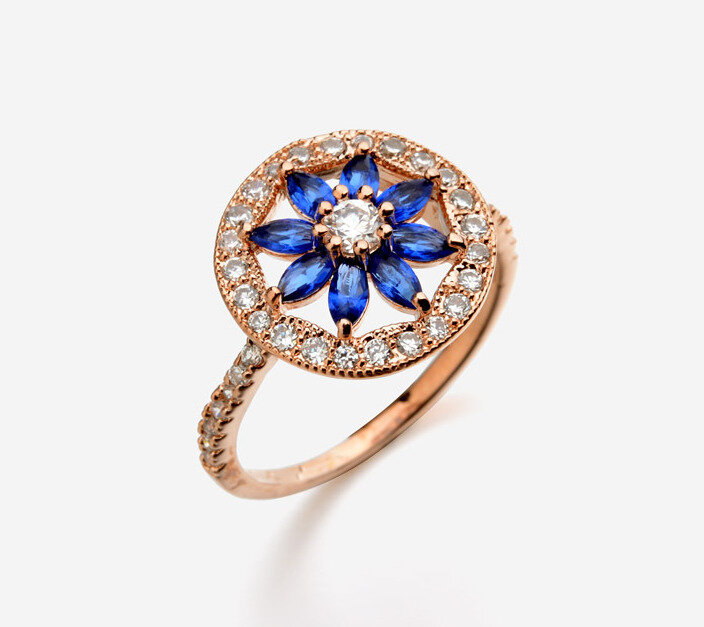 Кольцо, искусственный камень, циркон