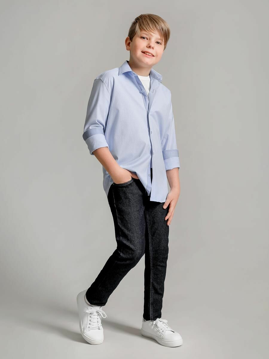 Школьная рубашка JACK JOY, размер 7 лет, голубой — фото 1