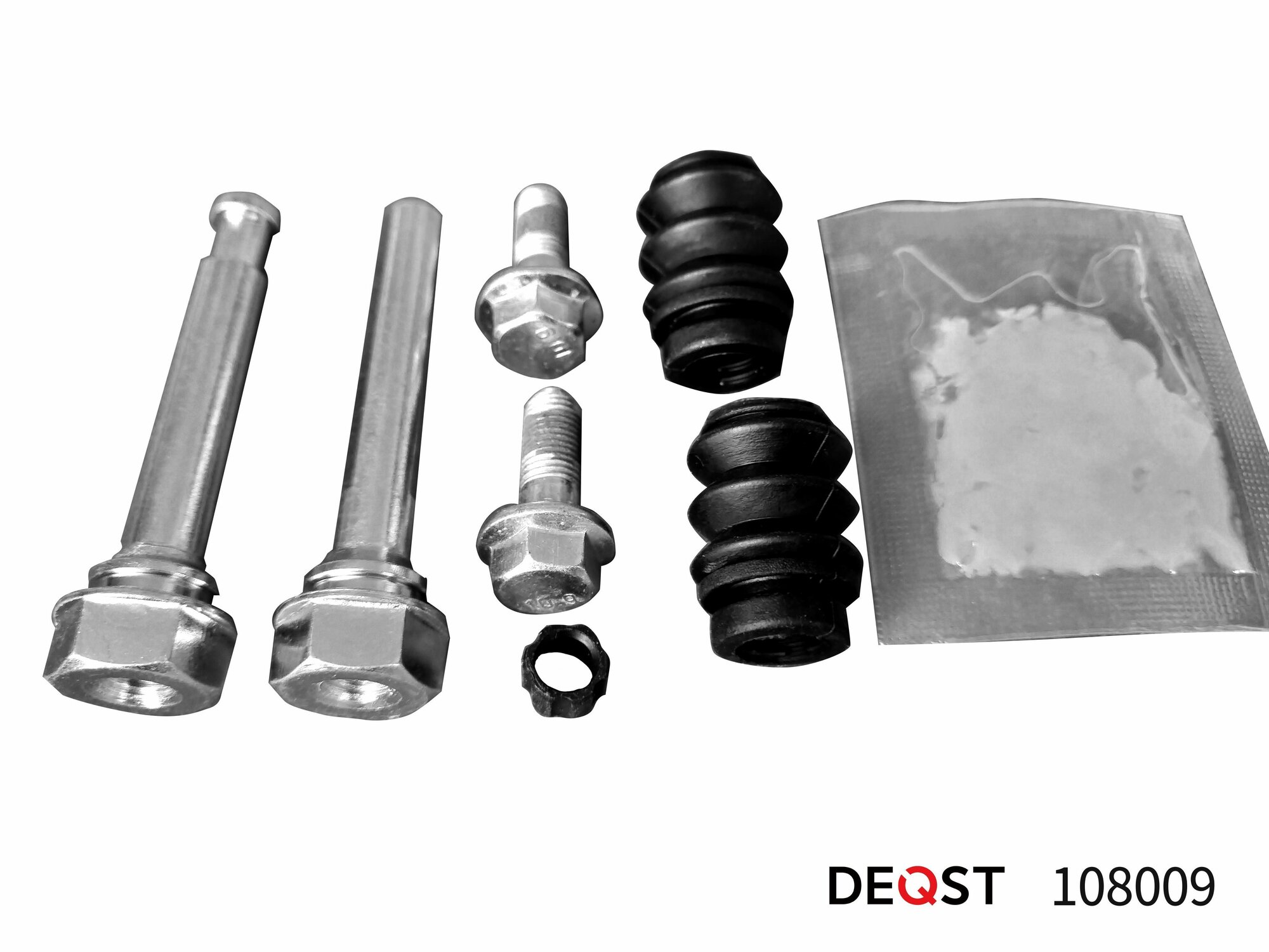 Комплект направляющих тормозного суппорта переднего (направляющая O 9,9mm, суппорт Mando). Применяем, Deqst 108009