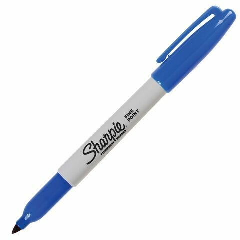 Маркер перманентный SHARPIE (США) синий, "Fine", круглый наконечник, 1 мм