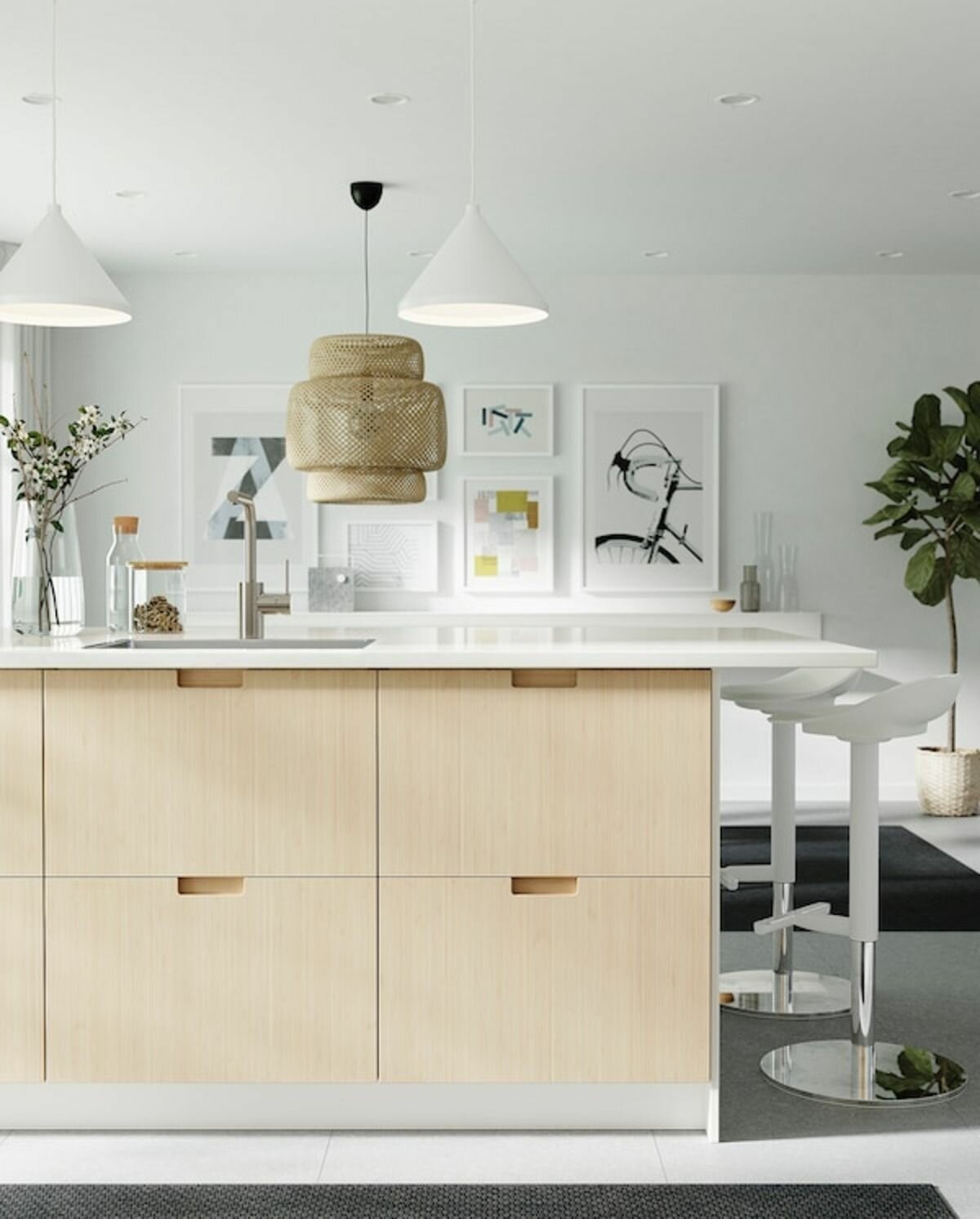 Фасад для кухни панель ящика 40x40 см светлый бамбук IKEA FROJERED фрёйеред