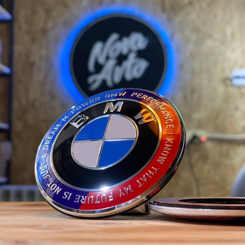 Эмблема значок шильдик логотип БМВ BMW 82мм M Power 103334-10 клей 3