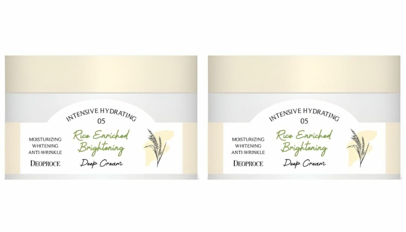 DEOPROCE Крем для лица RICE ENRICHED BRIGHTENING DEEP CREAM, 100 гр, 2 шт