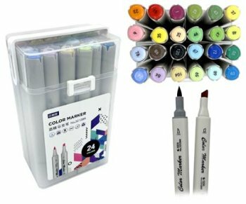 Набор cкетч-маркеров цветных двусторонних 24шт. 1 мм/7 мм STA