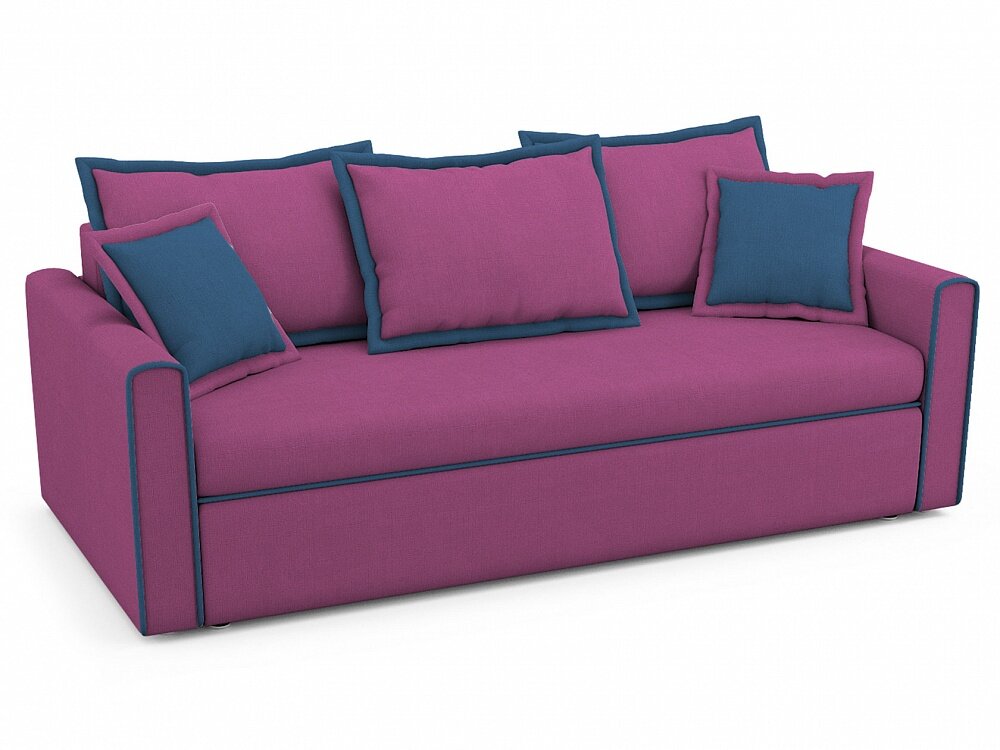 Прямой диван Моника Фиолетовый Рогожка, пантограф (тик-так), 224х110х103 см, с ящиком для белья