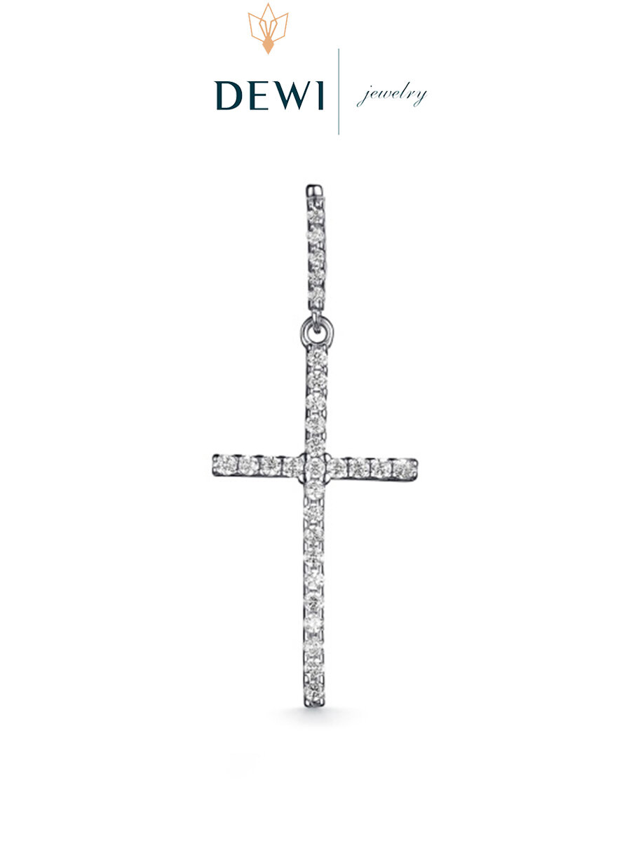 Подвеска, серебро, 925 проба, родирование, фианит