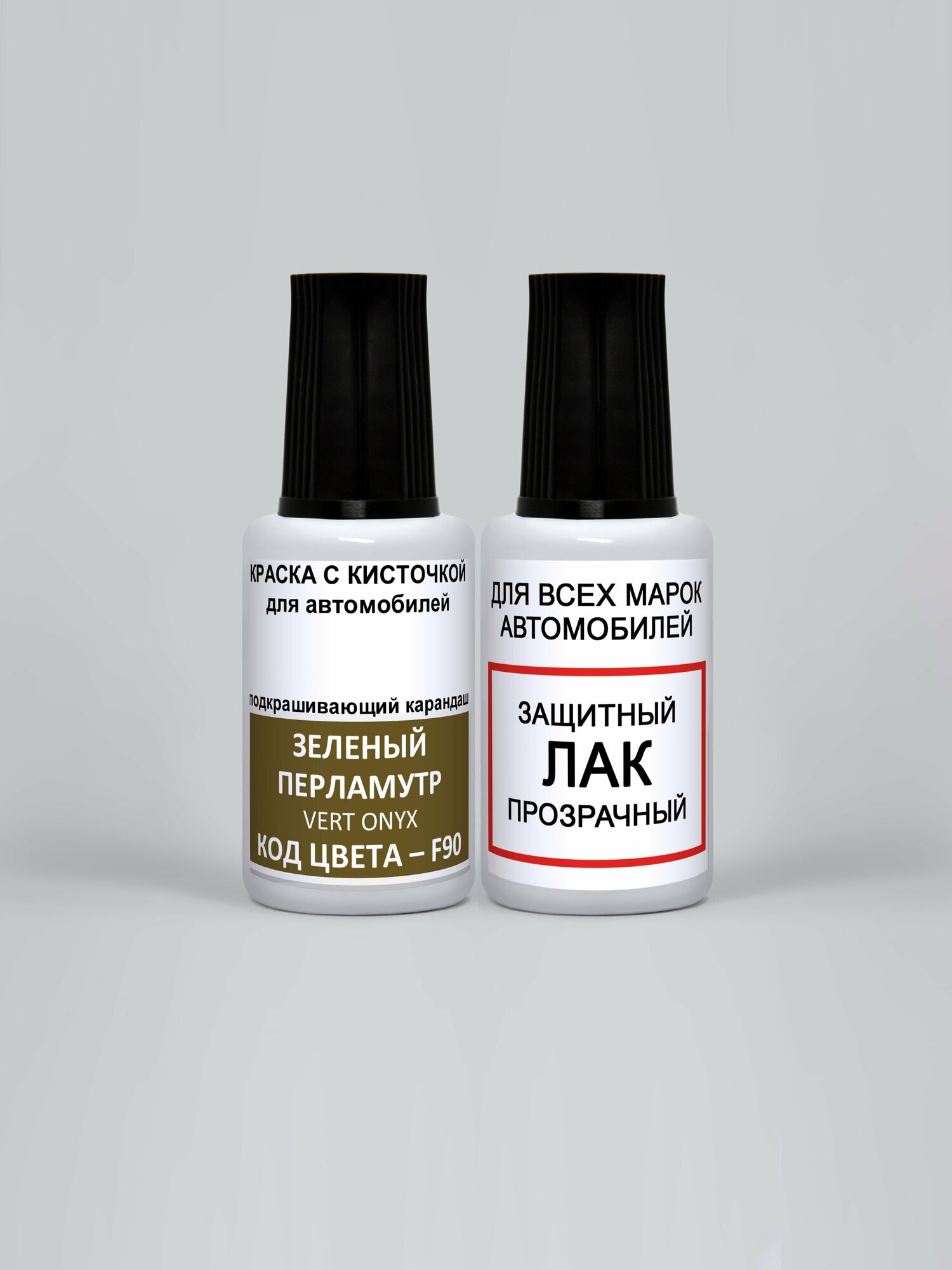 ADC Paint Краска для сколов во флаконе с кисточкой F90 Renault Зеленый перламутр, Vert Onyx, краска+лак 2 предмета 35мл