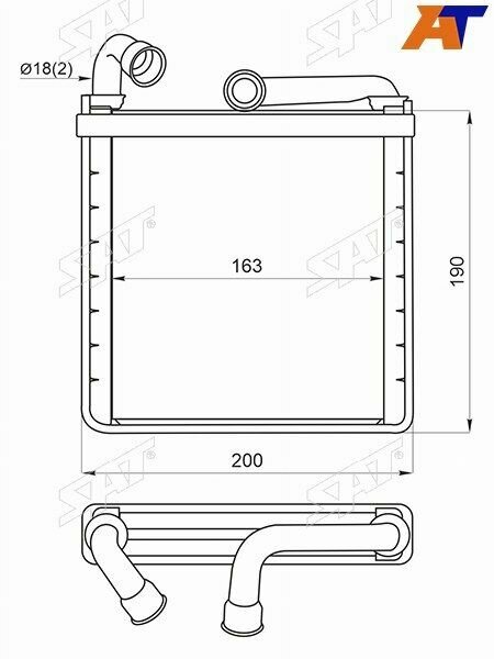 . SAT Радиатор отопителя салона (печки) для SKODA OCTAVIA 13-/KODIAQ 16-/KAROQ 17-/VOLKSWAGEN GOLF 12-/PASSAT 14-/TIGU