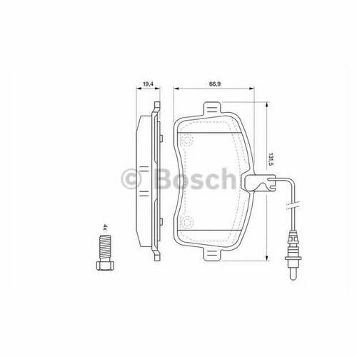 Комплект передних тормозных колодок Bosch 0986494097 для Peugeot 407