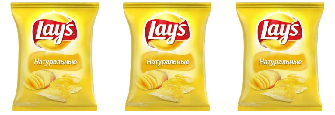 Чипсы Лейс, Натуральные с солью, 140 гр, 3 шт