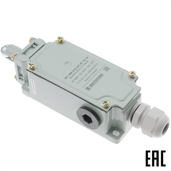 Путевой выключатель ВП 19М-21Б-421-67 У2.16 толкатель c роликом 10А 2з+2р IP67