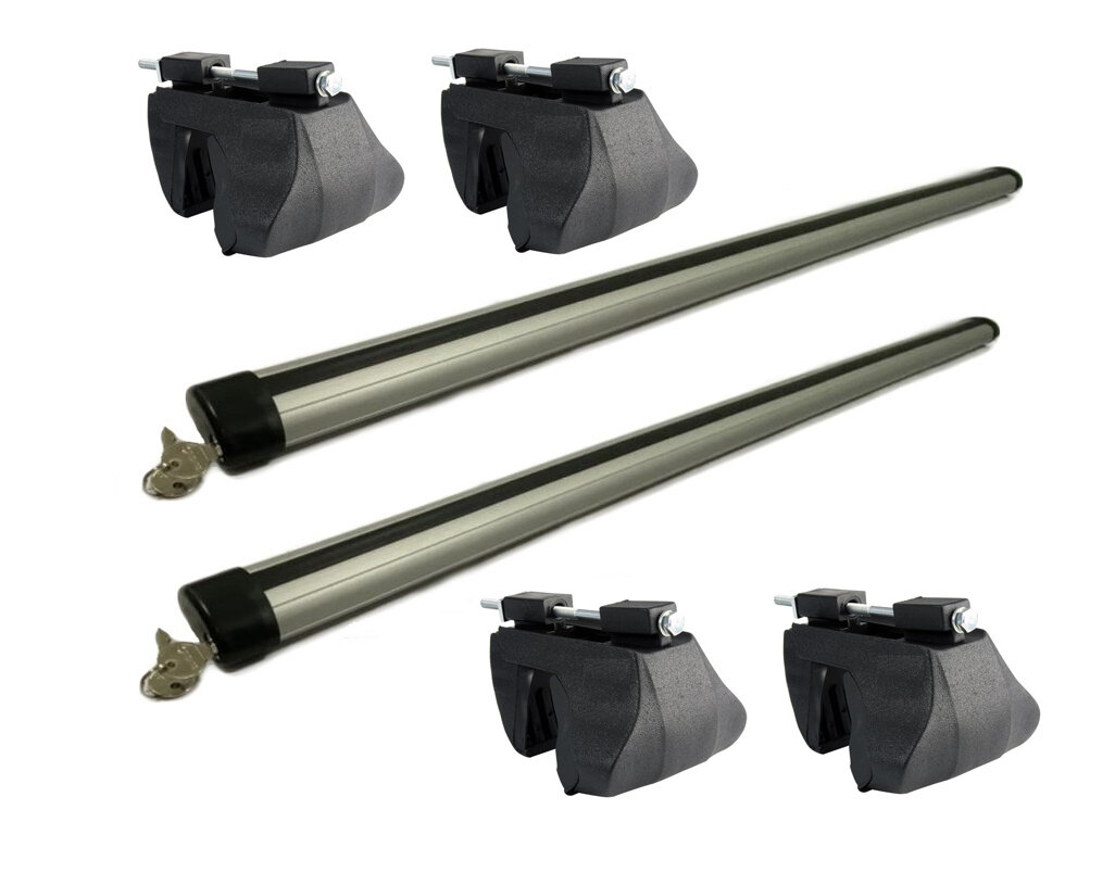 Багажник на крышу Favorit на рейлинги, дуга Аэро 120см, с замком, для авто: Hyundai ix55(08-13)Renault Duster(10-15)Renault Sandero(09-)Skoda Fabia(99-)Skoda Superb(15-)Toyota RAV4(00-13)Volkswagen Caddy (10-20)LADA Granta(11-)LADA Largus(12-) и т. д.