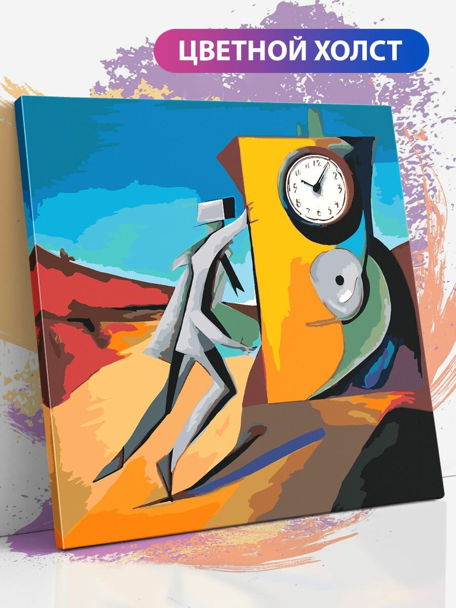 Картина по номерам на холсте с подрамником, "Часы. Время", 40х40 см