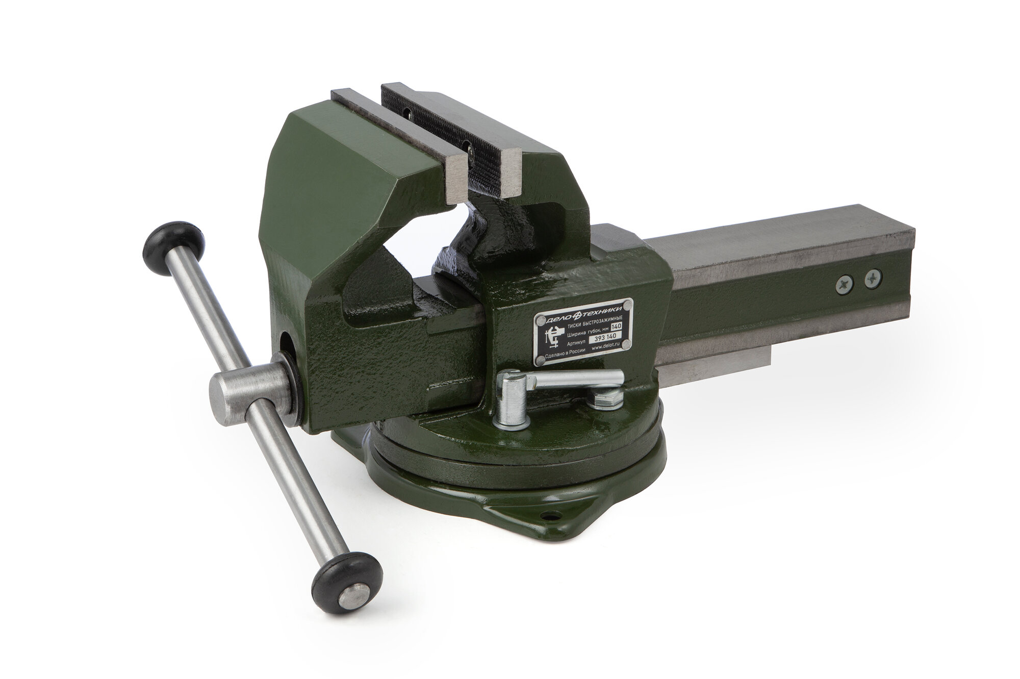 Тиски Дело Техники слесарные быстрозажимные 140 мм, чугунные, 393140