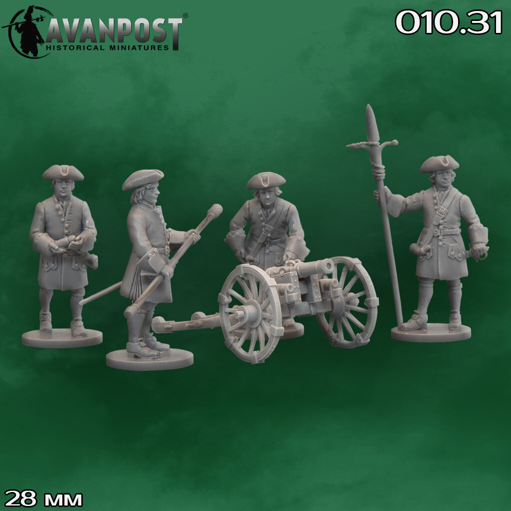 010.31АП 3-фунтовая пушка с расчётом (1708-1721)
