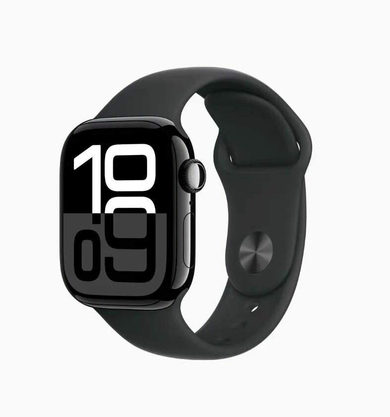 APPLE Watch Series 10 GPS 42mm Jet Black Aluminium Case with Black Sport Band - S/M (MWWE3W)