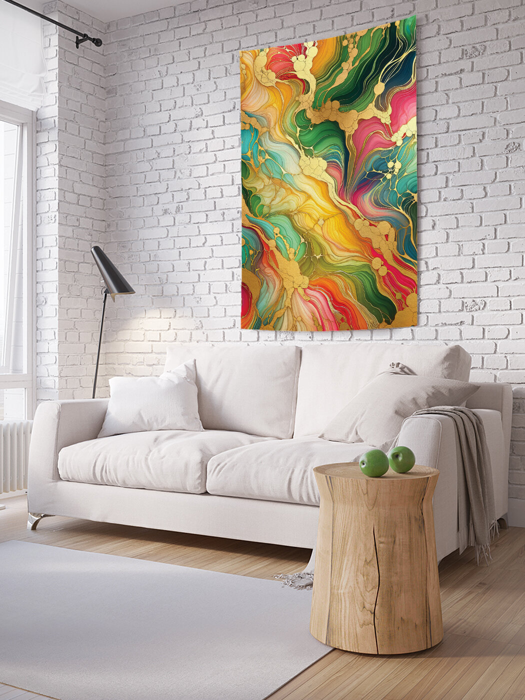 Постер на стену тканевый вертикальный "Яркие разводы", 100х150 см , JoyArty