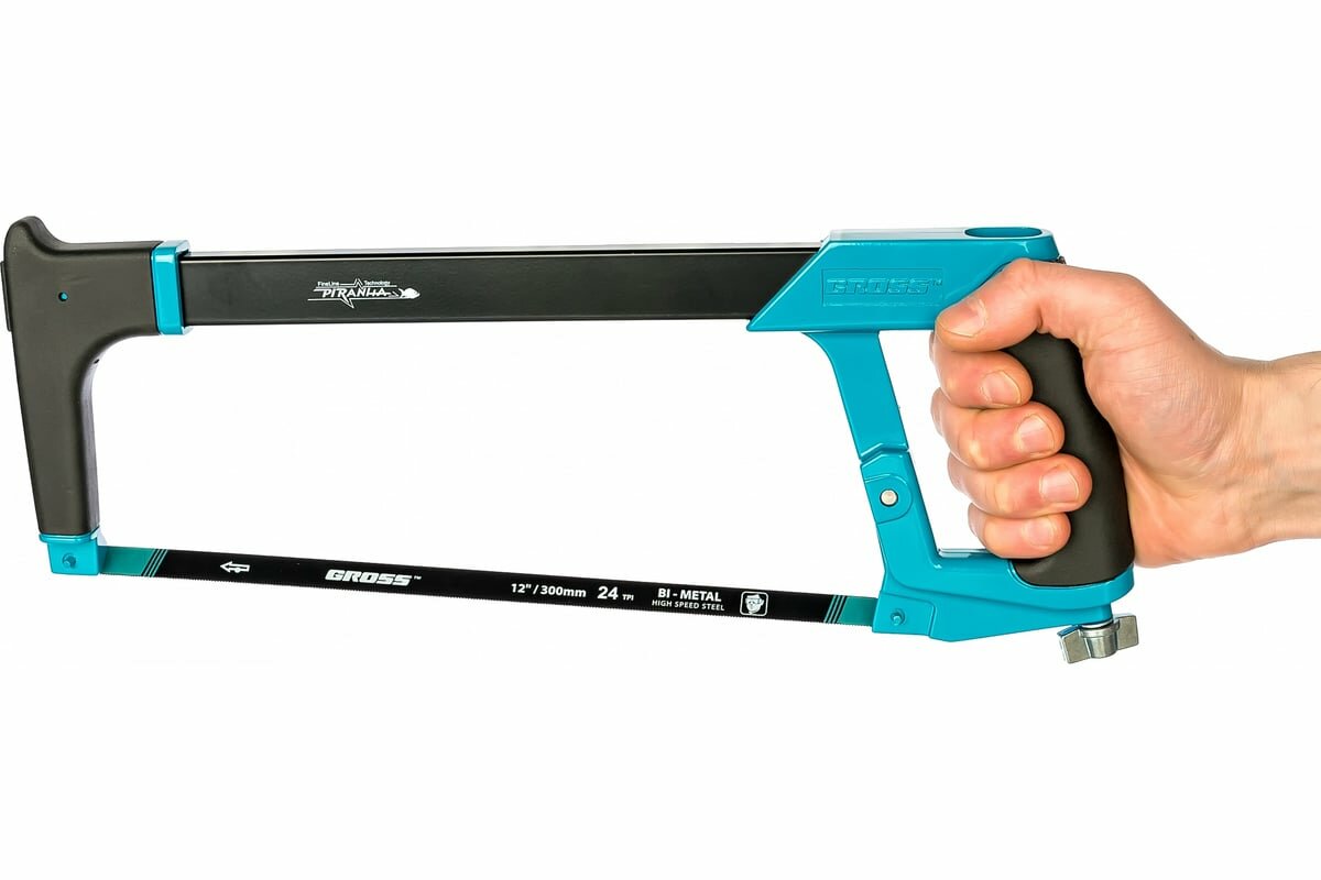 GROSS PIRANHA 300 мм ножовка по металлу с обрезиненной рукояткой и захват 77600