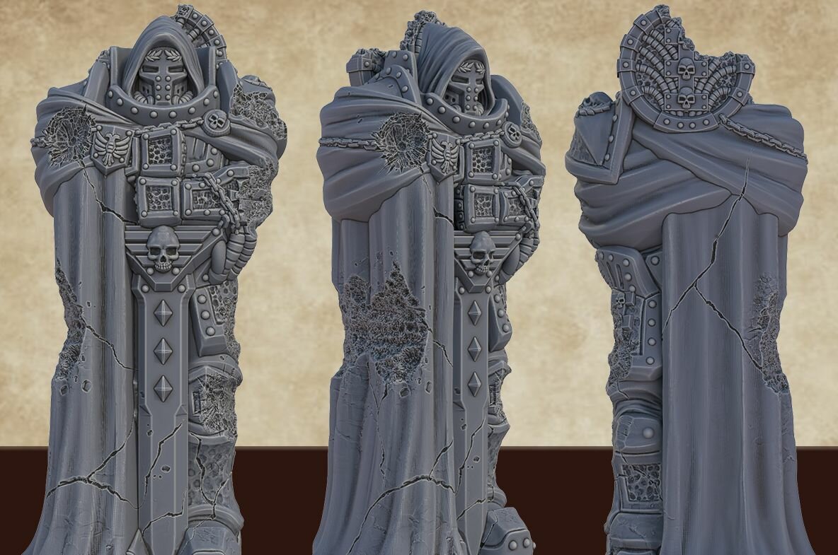 Warhammer 40000 Террейн Statue Knight damaged