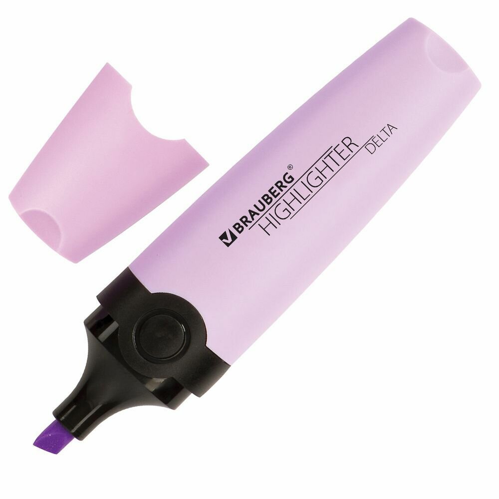 Текстовыделитель BRAUBERG "DELTA PASTEL", лавандовый, линия 1-5 мм, 151733 (3 штуки в упаковке)