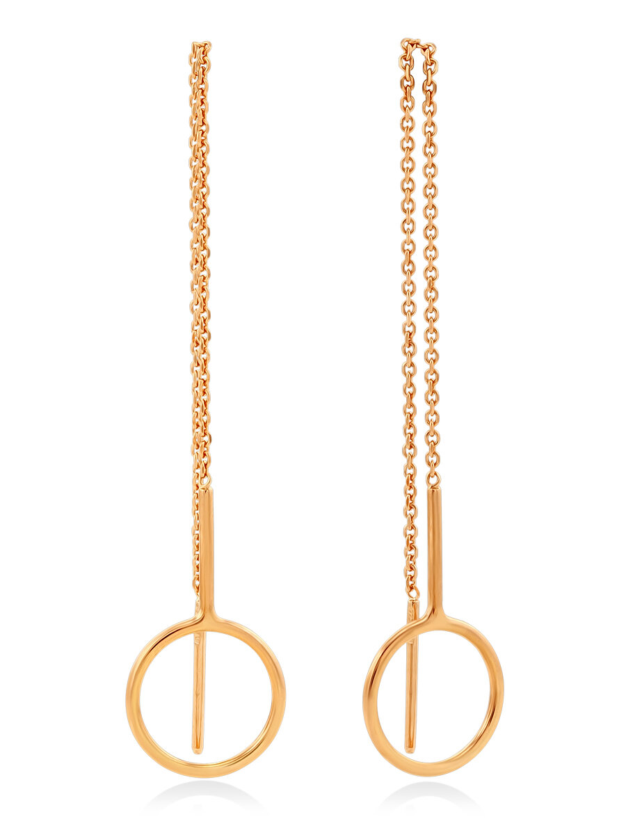 Серьги, красное золото, 585 проба