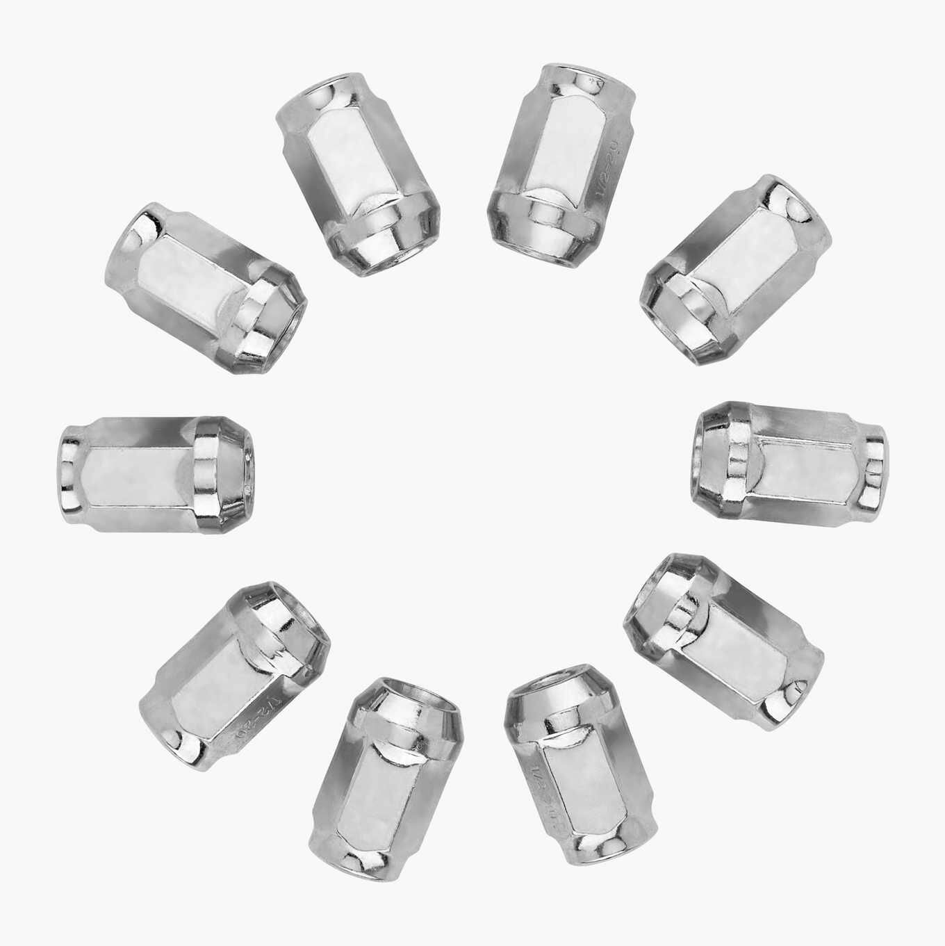 Гайка колесная 1/2", 35 мм под ключ 19, 10 штук (конусная 60 градусов) 33-3303