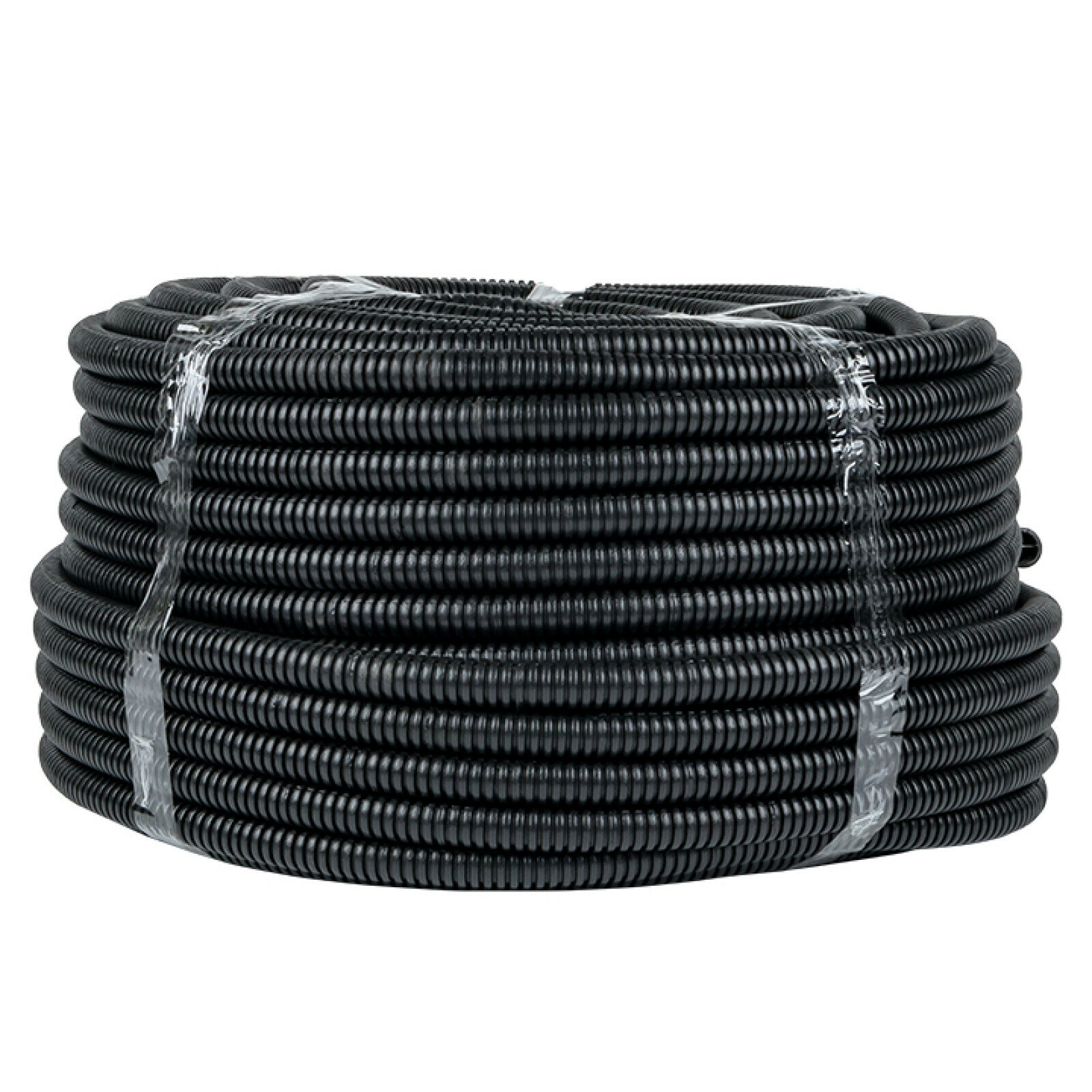 Труба гофрированная ПНД с протяжкой d25 мм (75 метров), черная, EKF-Plast