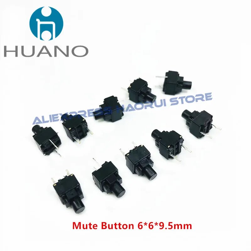 HUANO бесшумный микропереключатель для мыши 6*6*9.5 мм 10Pcs Mute 9.5mm