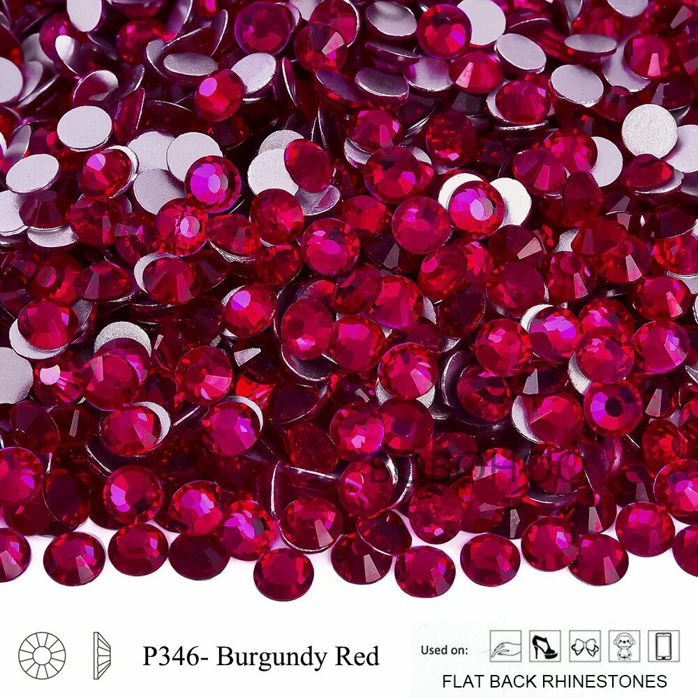 Стразы бордовые P346 Burgundy Red SS12, 1440шт